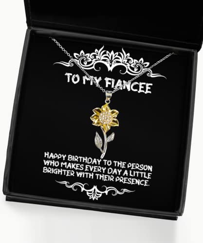 beautiful fiancee sunflower pendant necklace happy birthday to the ...